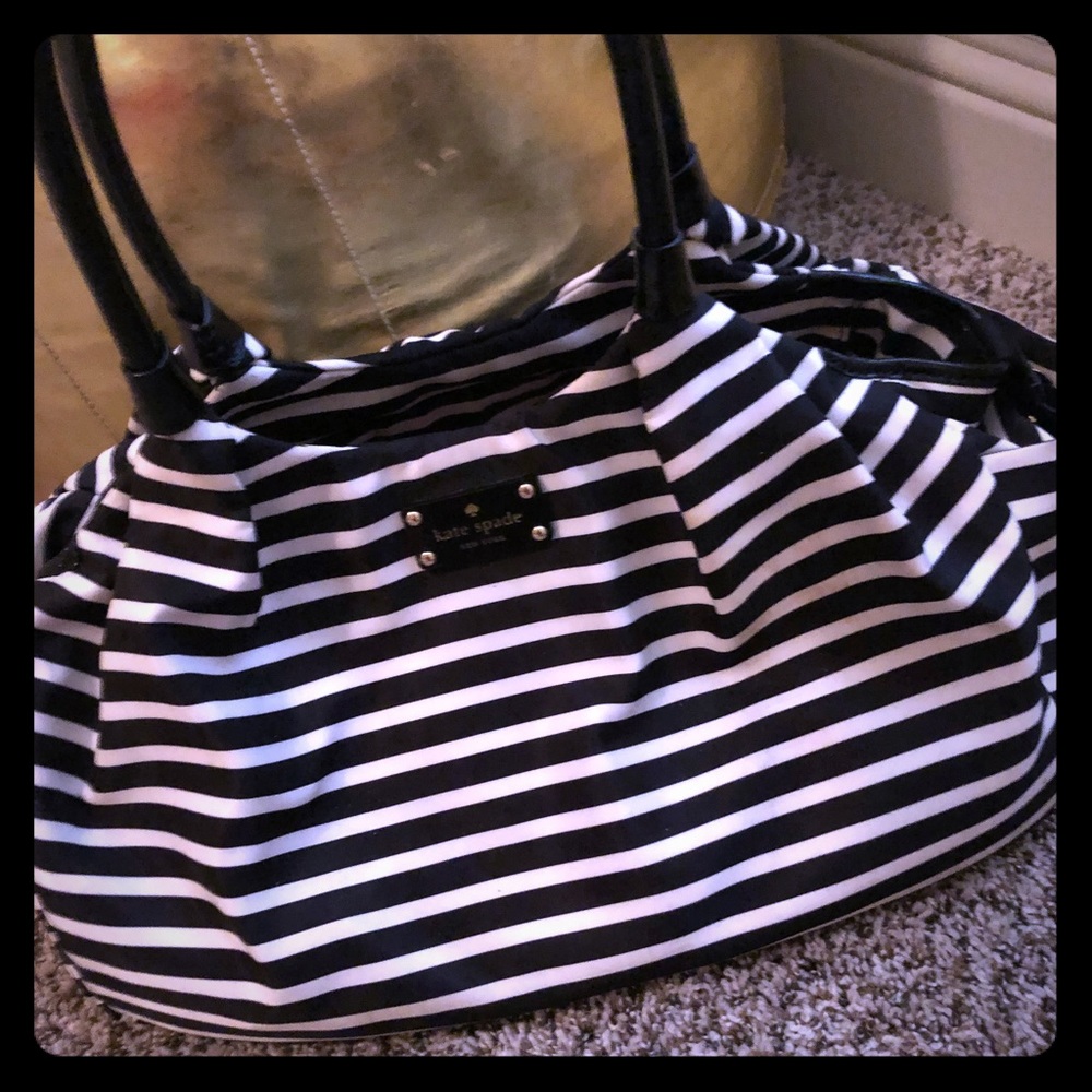 Kate Spade Black & White Striped Diaper Bag - Gem